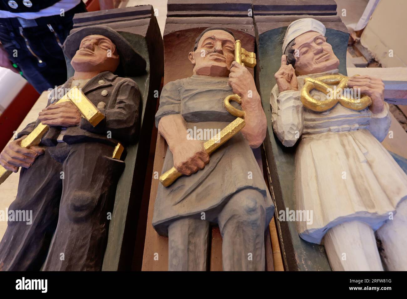 Wernigerode, Germany. 01st Aug, 2023. Dismantled Knaggen figures lie on ...