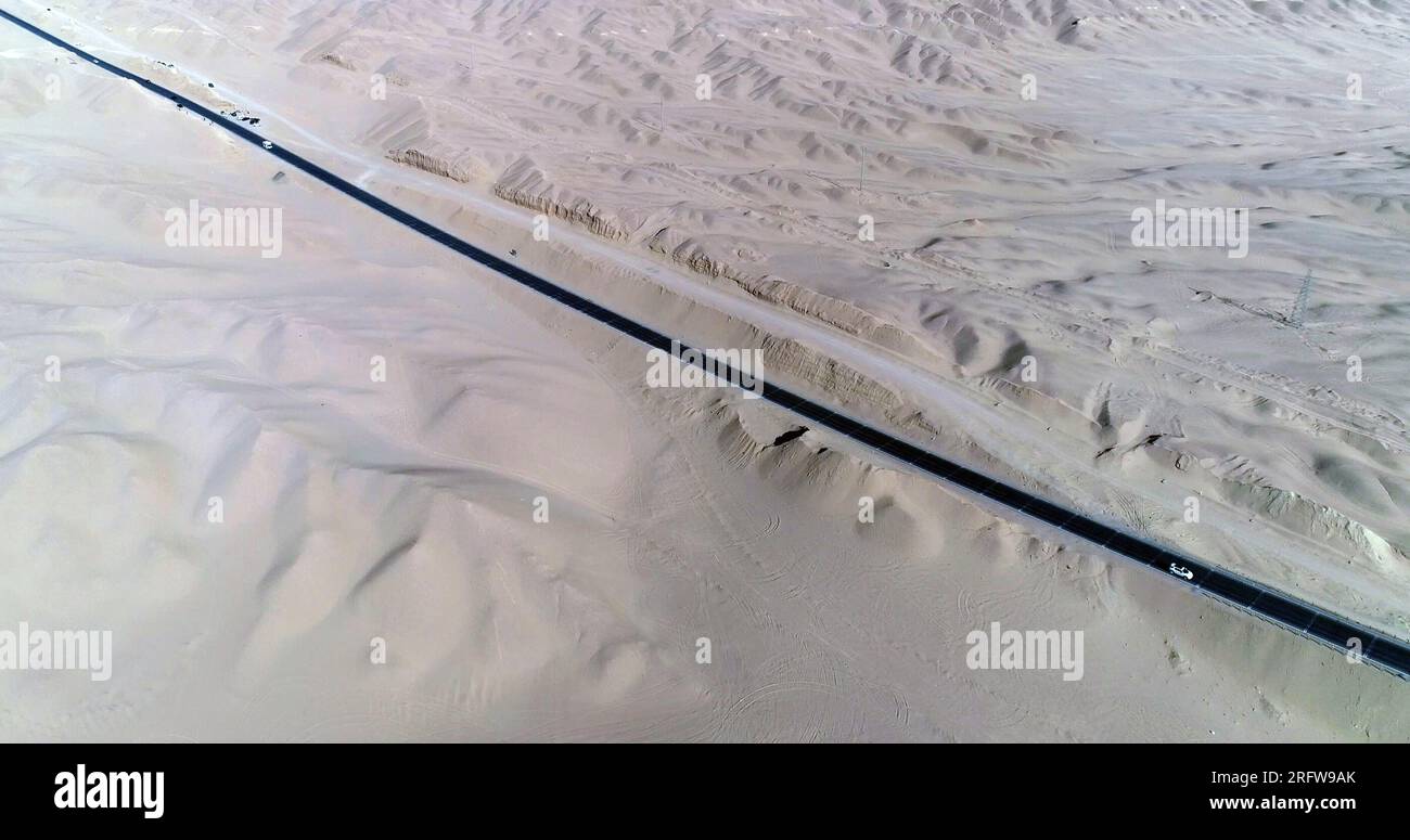 GOLMUD, CHINA - JULY 21, 2023 - (FILE) A highway is seen in the desert ...