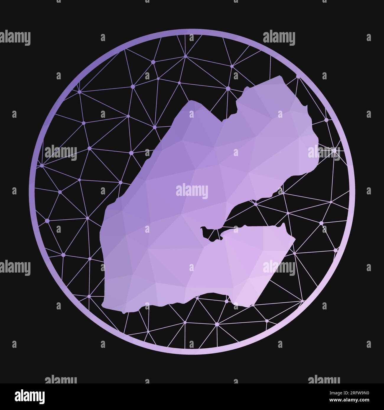 Djibouti icon. Vector polygonal map of the country. Djibouti icon in ...