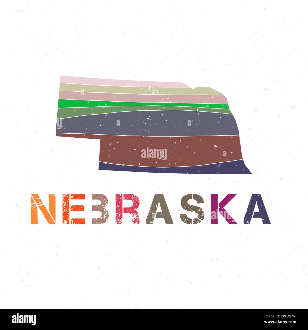 Nebraska map design. Shape of the US state with beautiful geometric ...