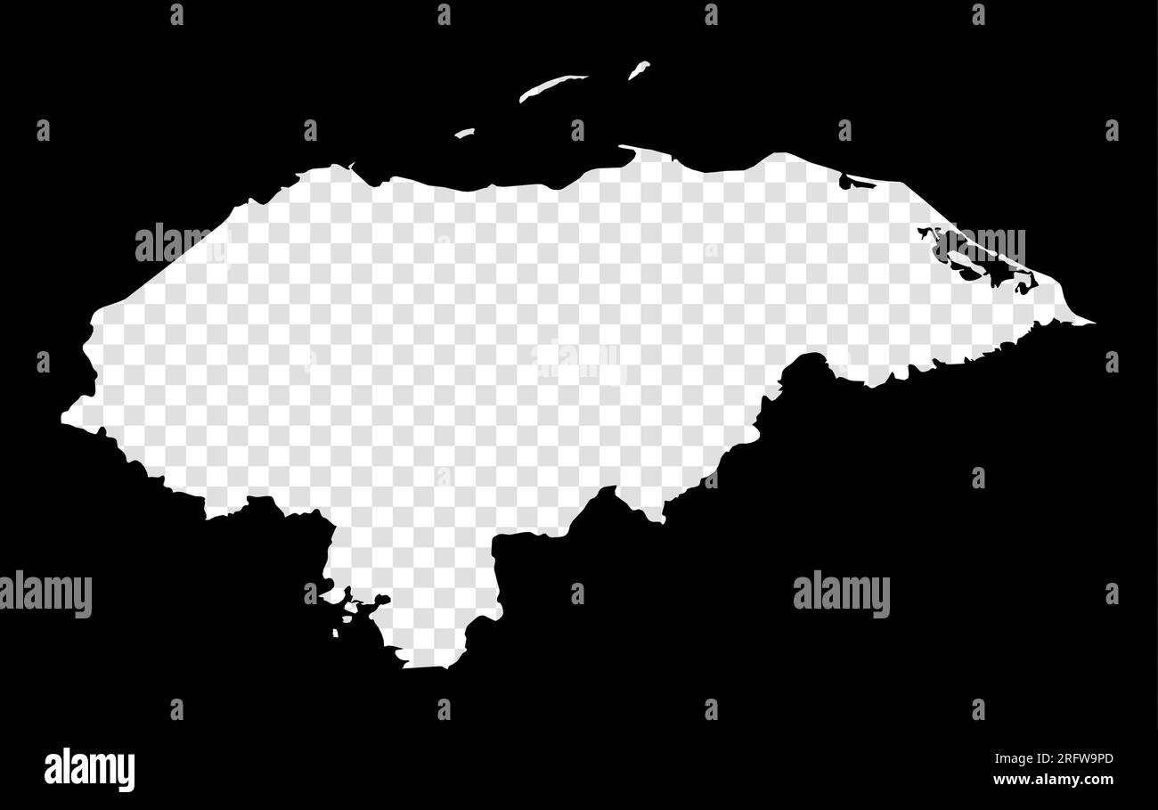 Stencil map of Honduras. Simple and minimal transparent map of Honduras ...