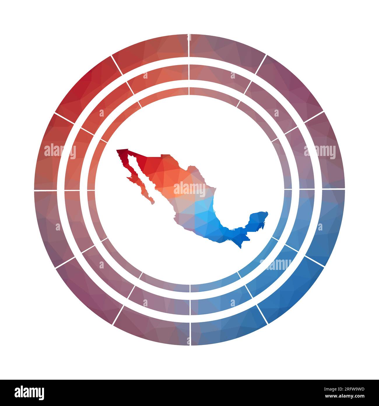 Mexico badge. Bright gradient logo of country in low poly style ...