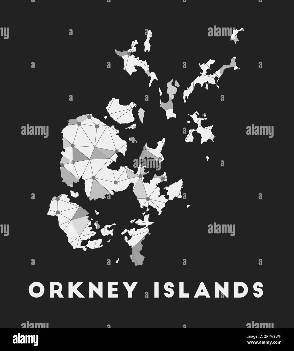 Orkney Islands - communication network map of island. Orkney Islands ...