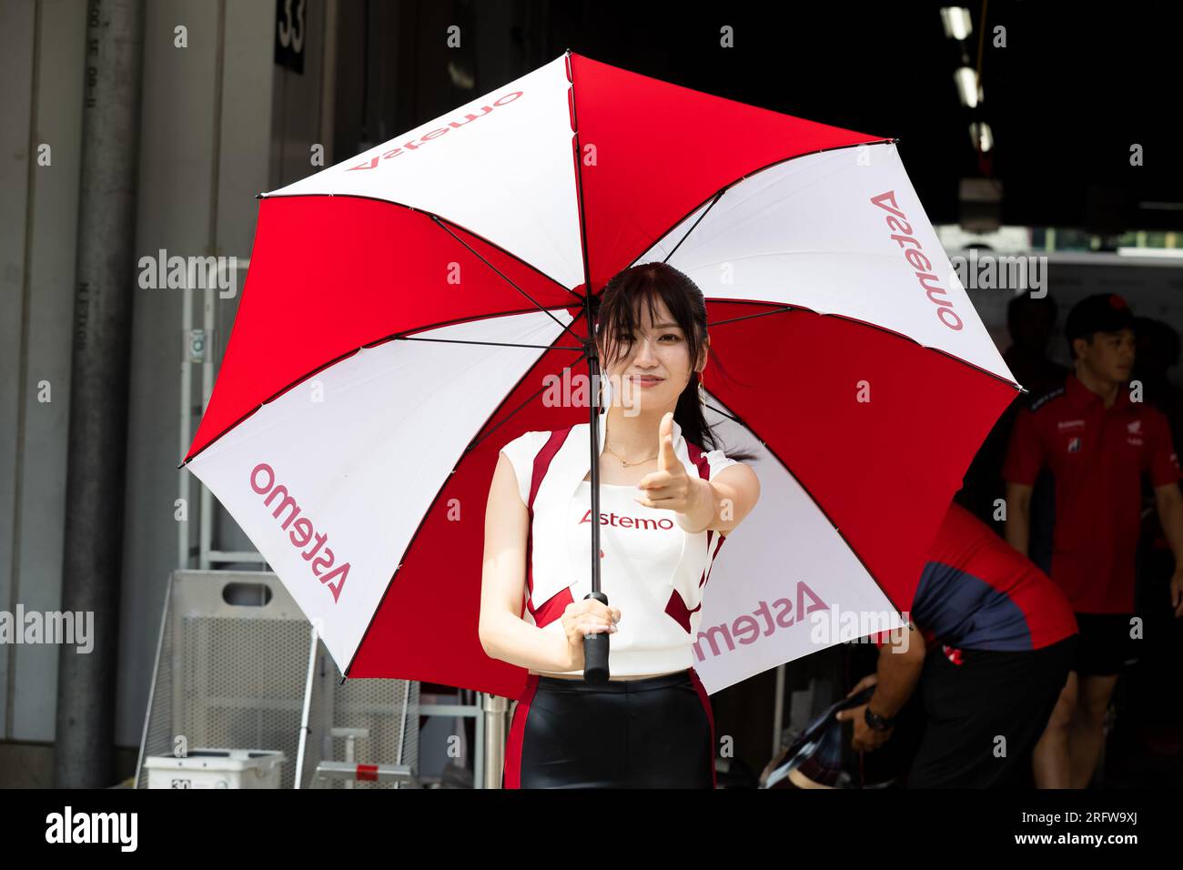 Suzuka, JAPAN, 6 August, 2023. Astemo promo girl during The 44th Coca-Cola Suzuka 8hr Endurance ...