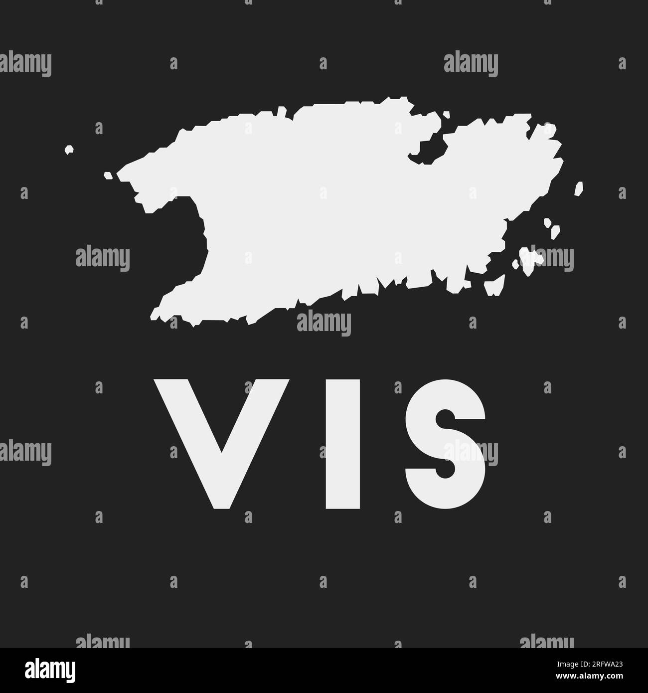 Vis icon. Island map on dark background. Stylish Vis map with island ... Vis icon. Island map on dark background. Stylish Vis map with island ...