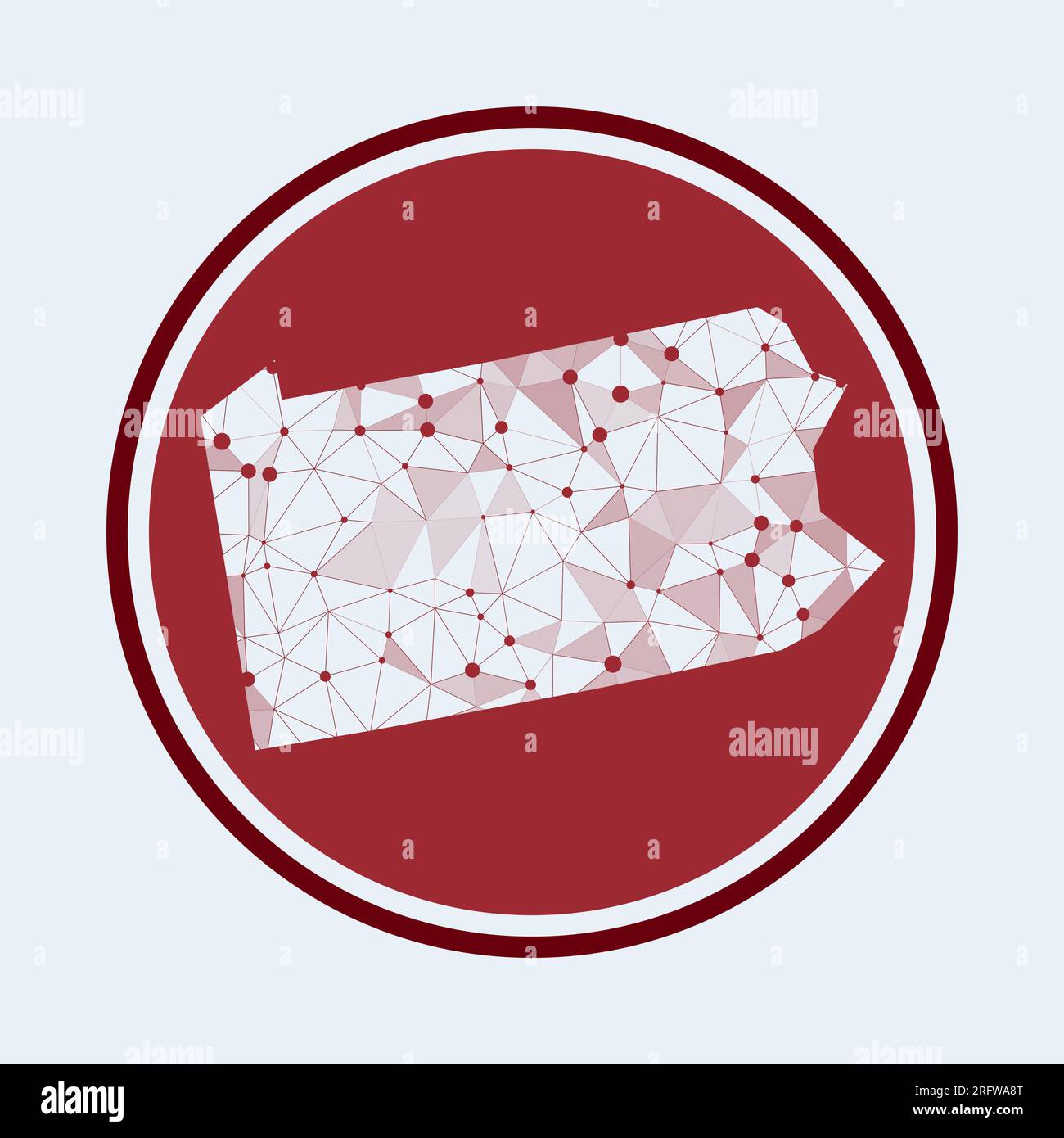 Pennsylvania icon. Trendy tech logo of the US state. Geometric mesh ...