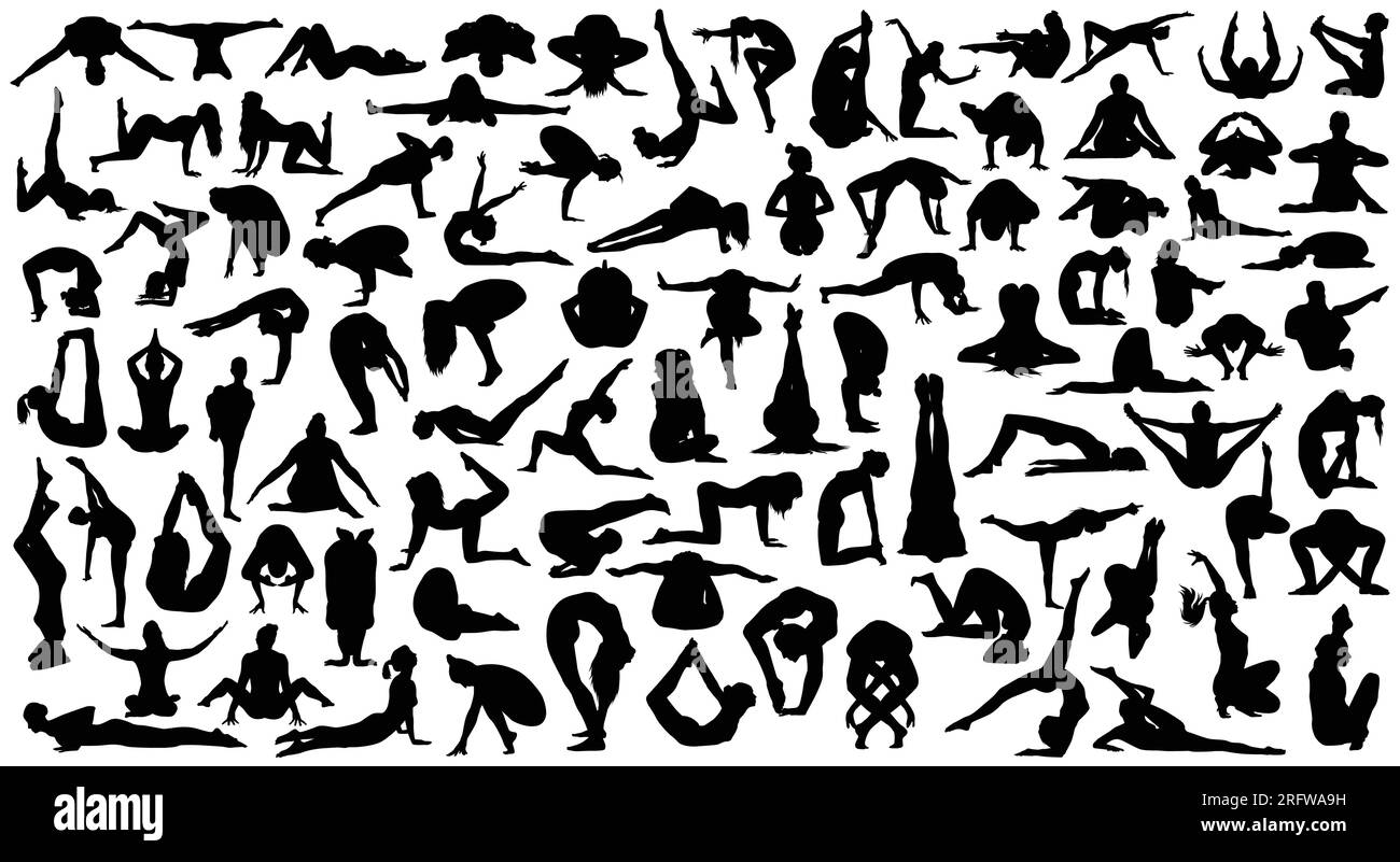 Yoga silhouette collection Stock Vector Images - Alamy