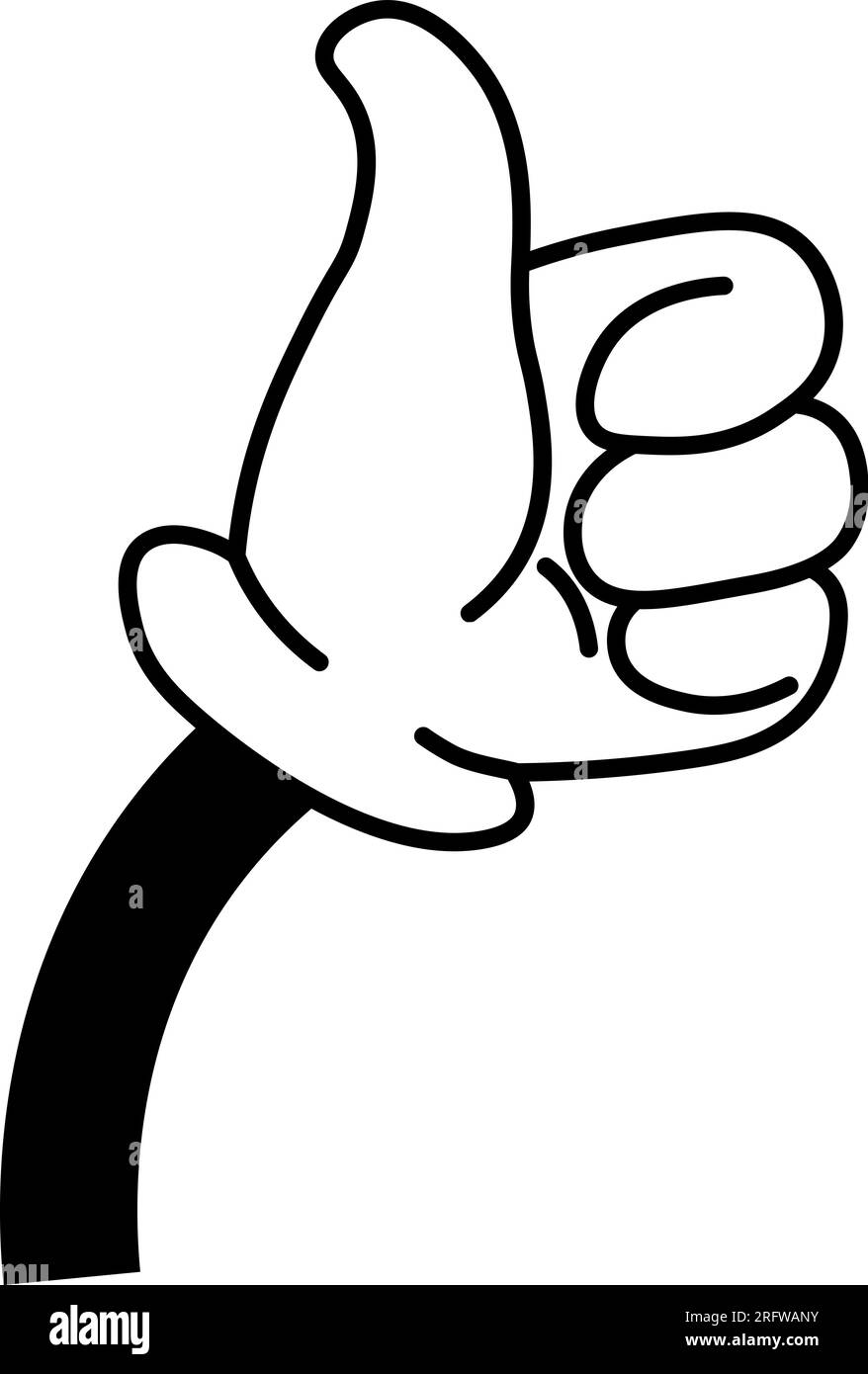 Cartoon character hand gesture, thumb up sign Stock Vector Image & Art ...
