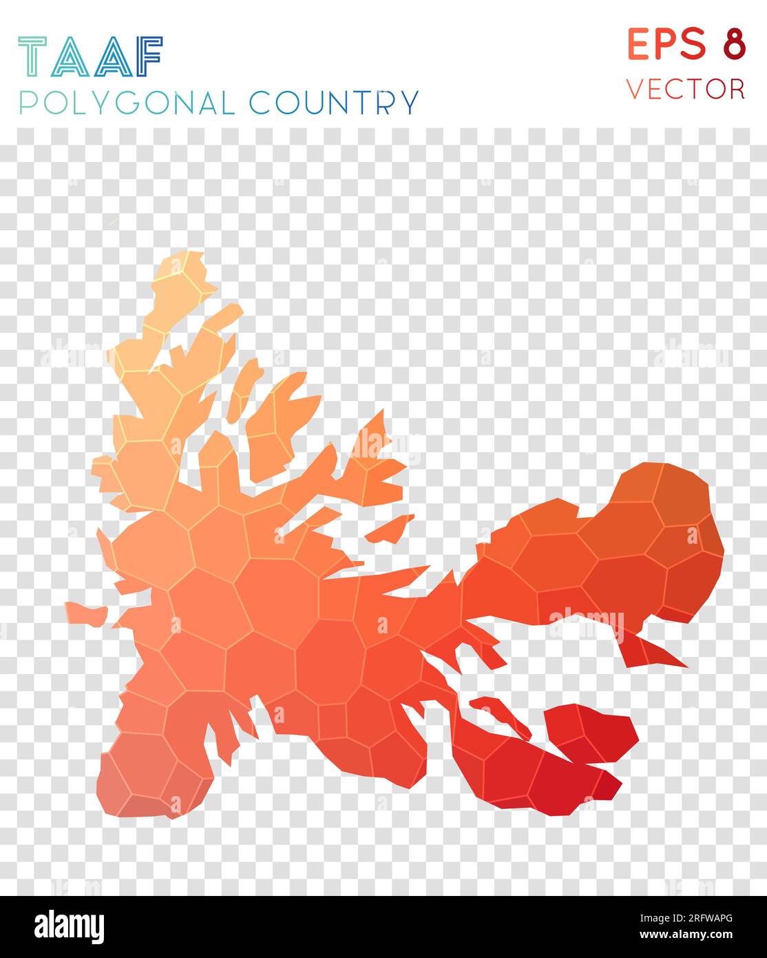TAAF polygonal map, mosaic style country. Artistic low poly style ...