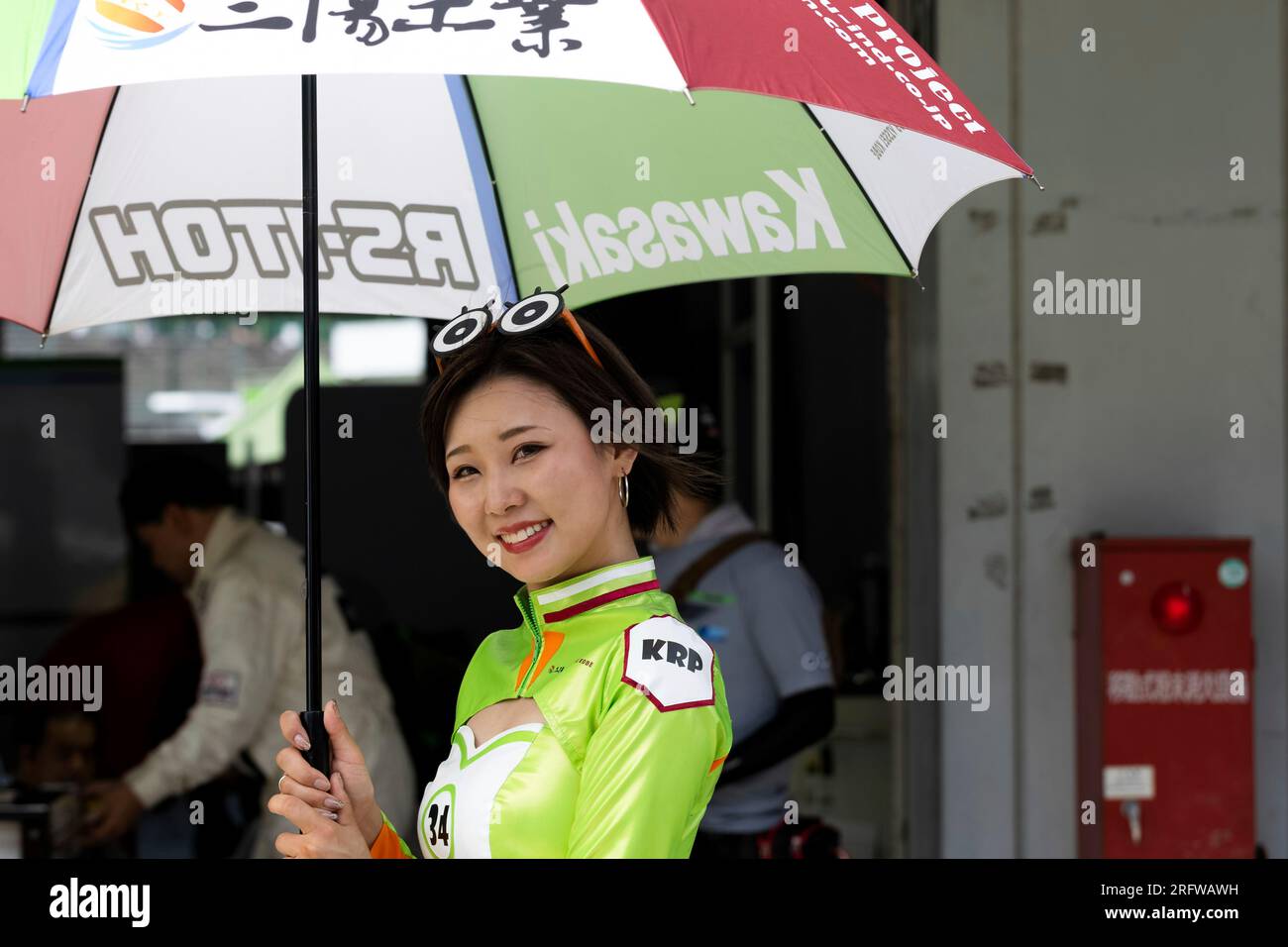 SUZUKA, JAPAN - AUGUST 6: Kawasaki promo girl during The 44th Coca-Cola ...