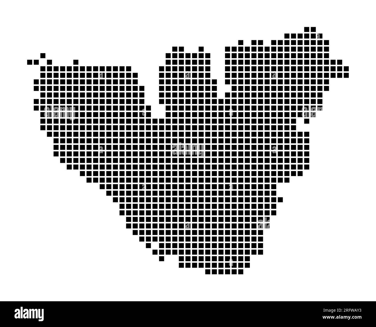 Moorea map. Map of Moorea in dotted style. Borders of the island filled ...
