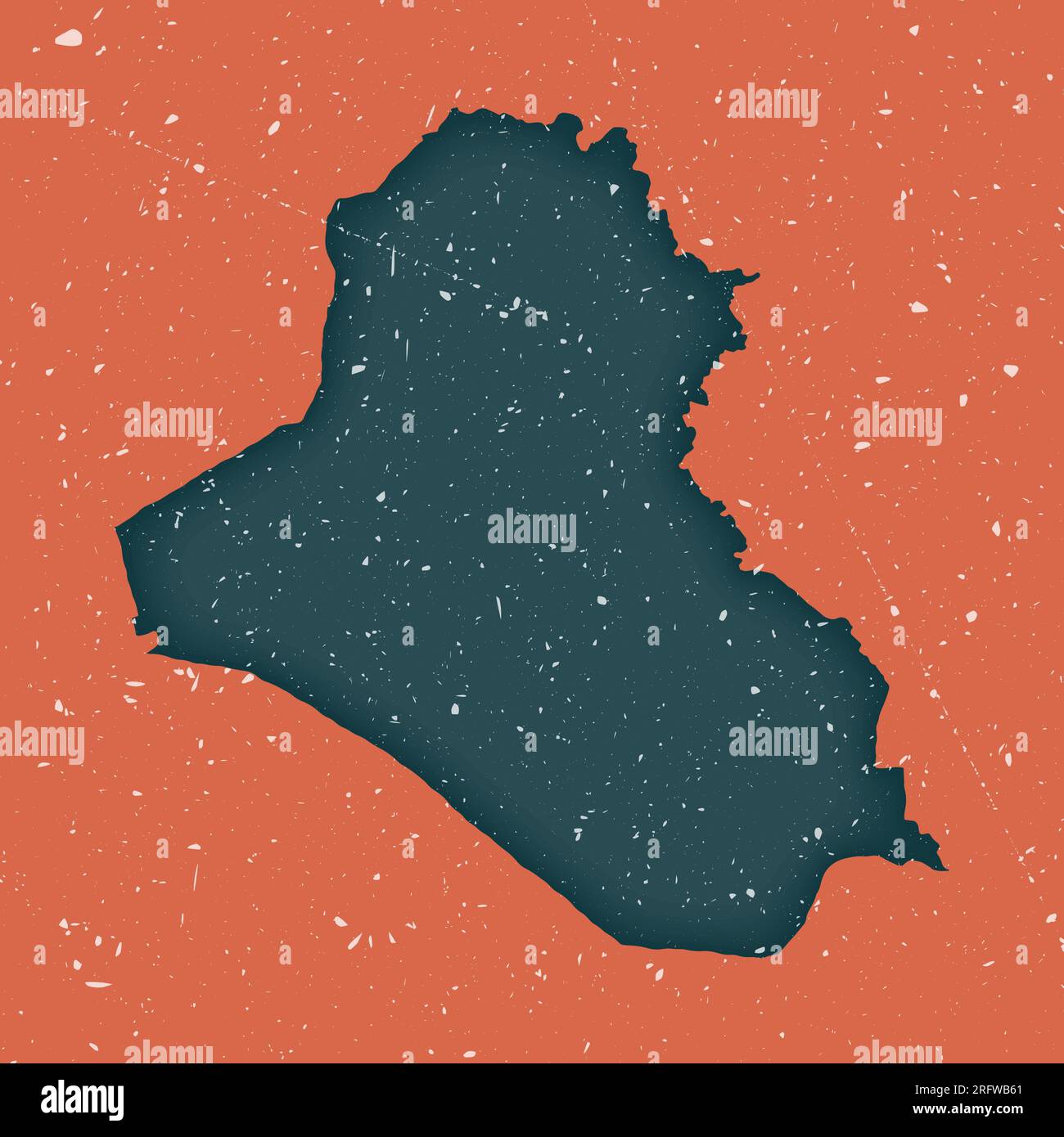 Republic of Iraq vintage map. Grunge map of the country with distressed ...