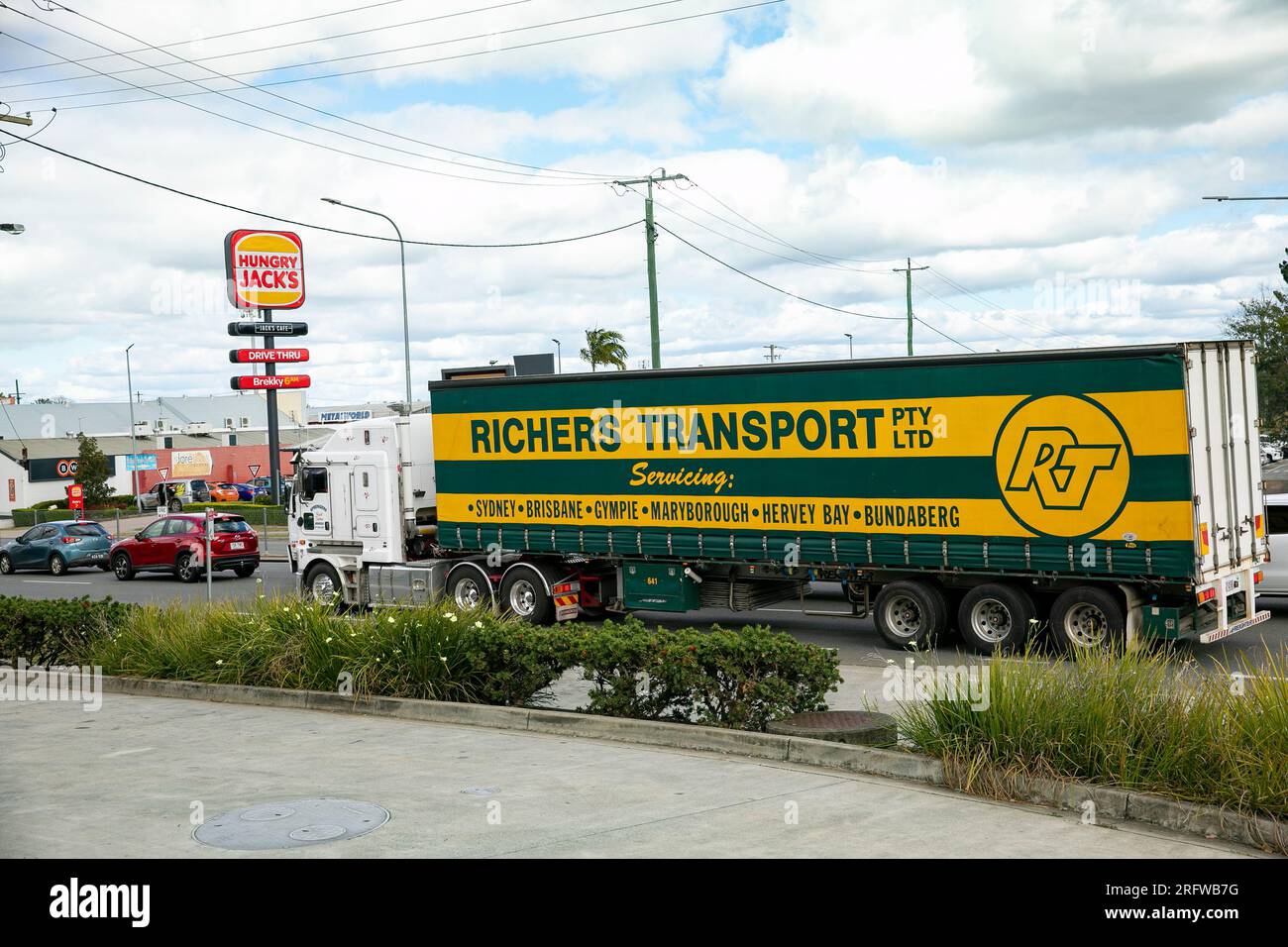 Australian freight lorry vehicle in Gympie city centre, Queensland ...