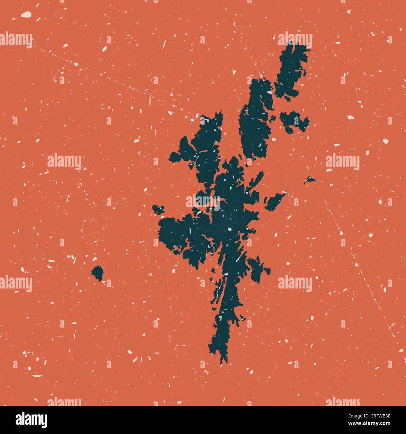 Mainland vintage map. Grunge map of the island with distressed texture ...