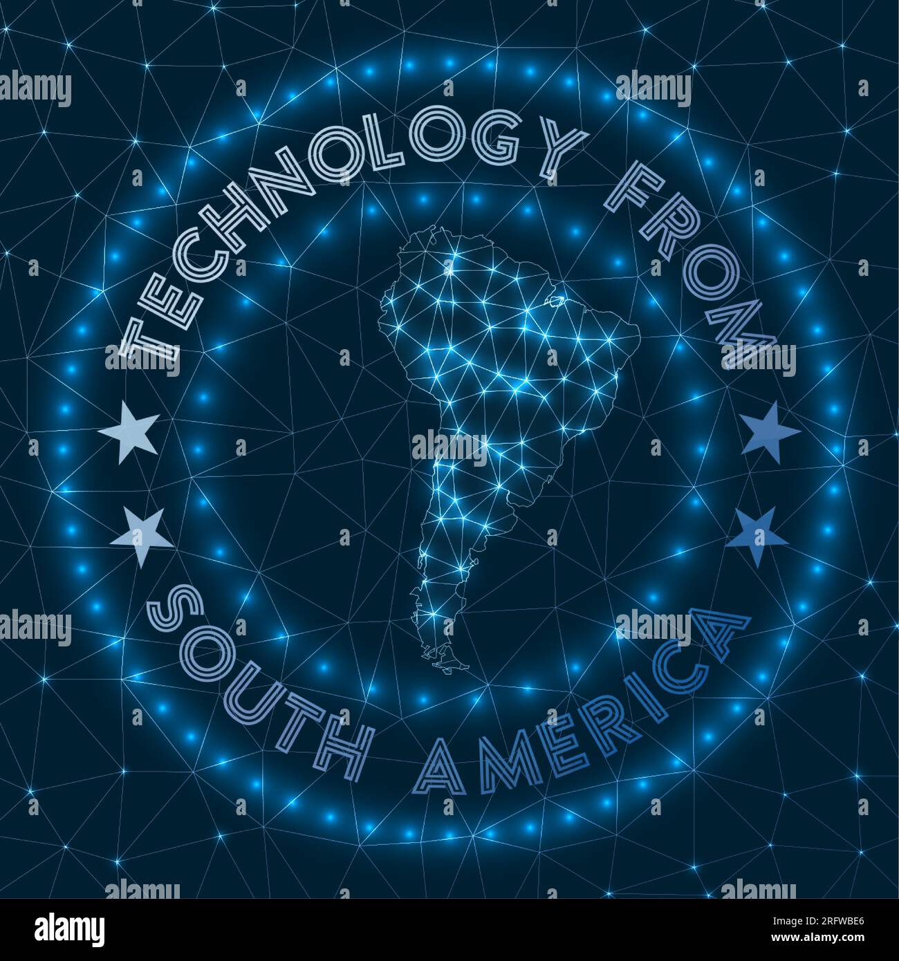Technology From South America. Futuristic geometric badge of the ...