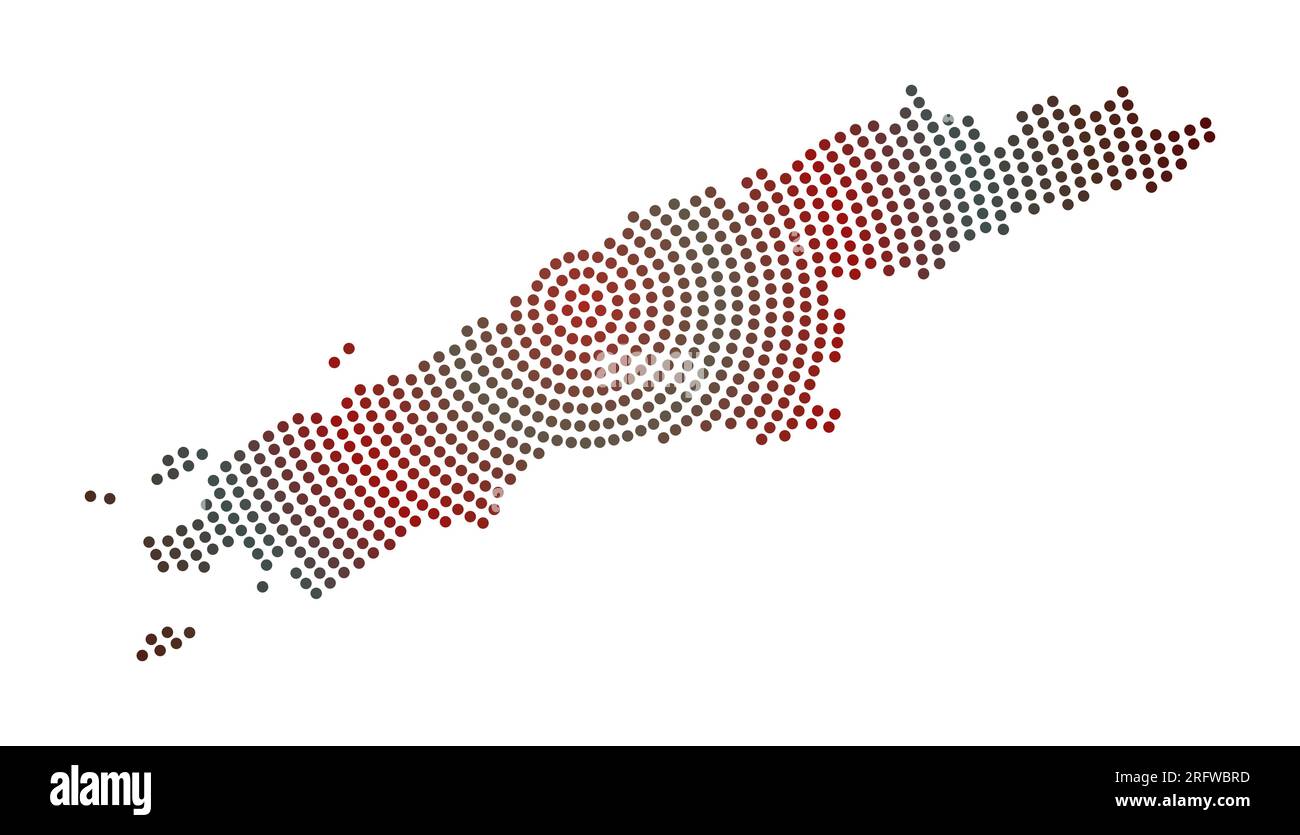 Hydra dotted map. Digital style shape of Hydra. Tech icon of the island ...