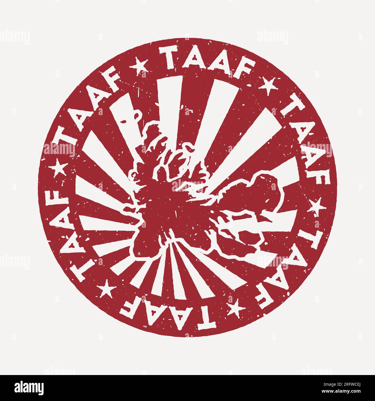 TAAF stamp. Travel red rubber stamp with the map of country, vector ...