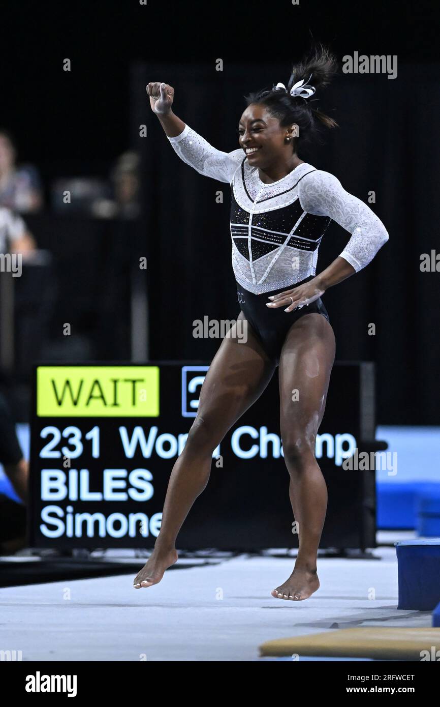 August 5, 2023, Hoffman Estates, Illinois, US: SIMONE BILES celebrates ...