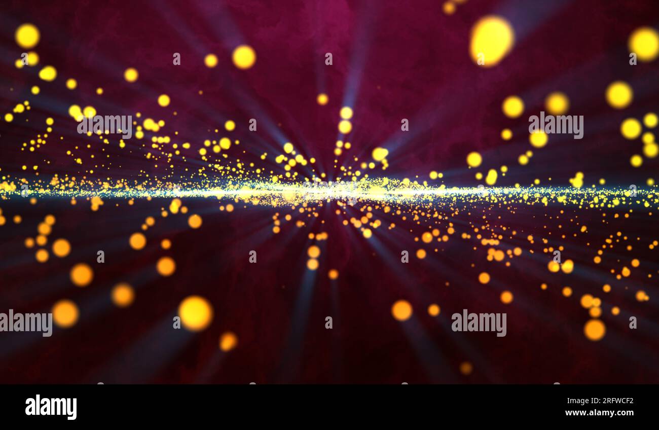 3D night sky Galaxy space particles on red gradient background Stock ...