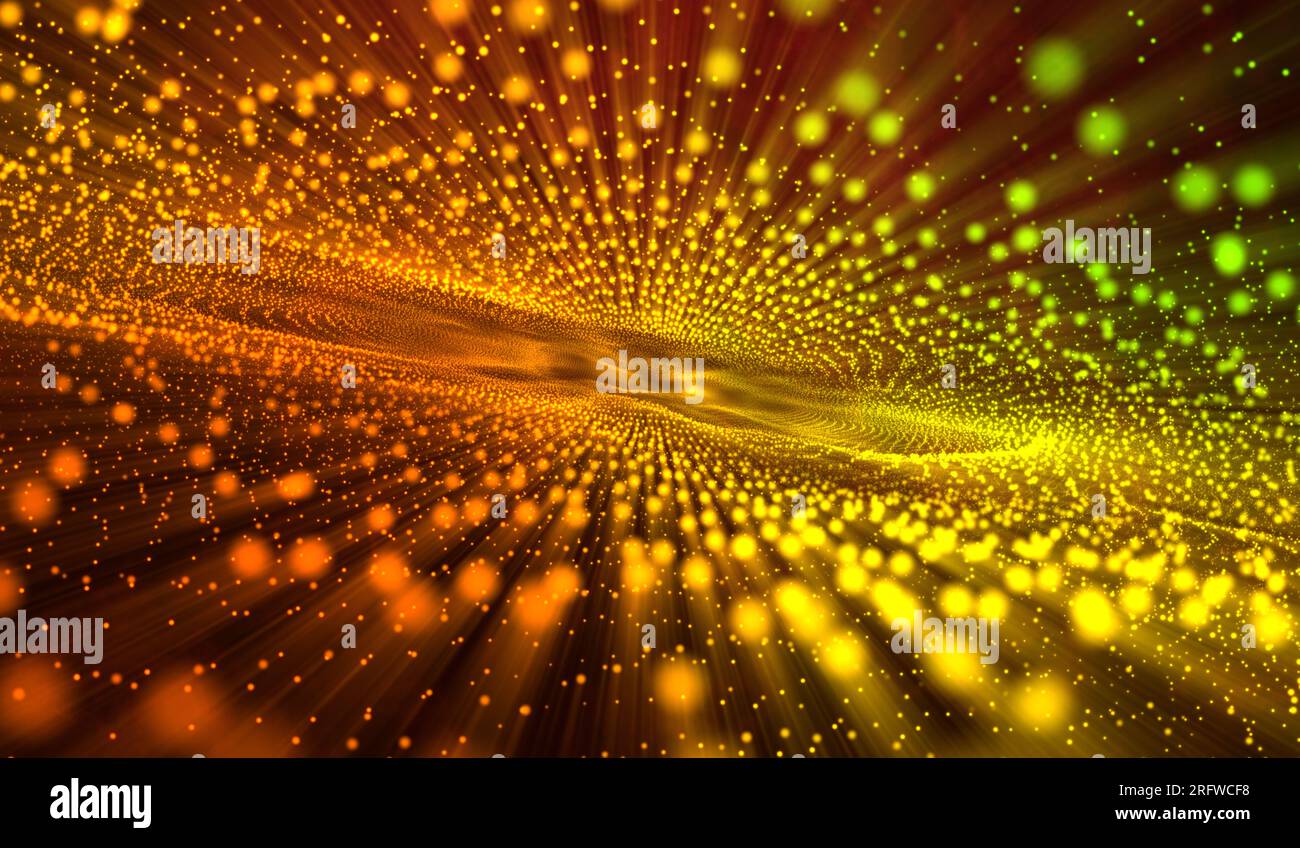 3D night sky Galaxy space particles on red gradient background Stock ...