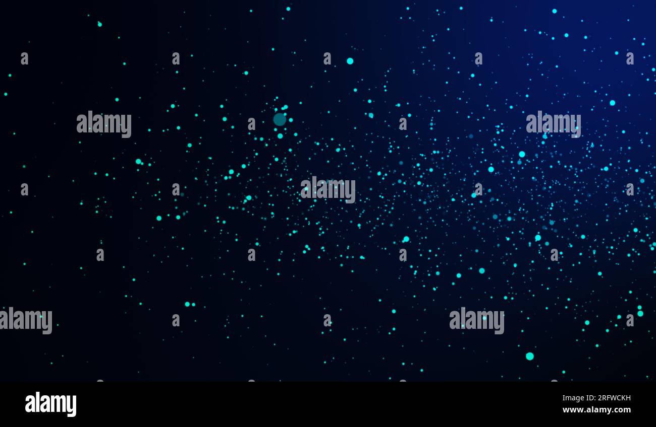 3D night sky Galaxy space particles on blue gradient background Stock ...