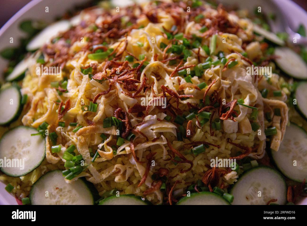 Malaysian Nasi Kuning made for a party Stock Photo - Alamy