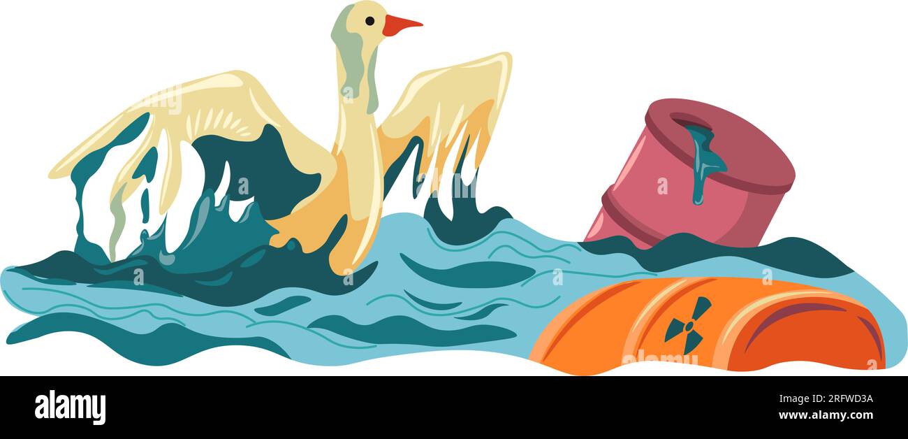 Water pollution with oil or fuel contamination Stock Vector Image & Art ...