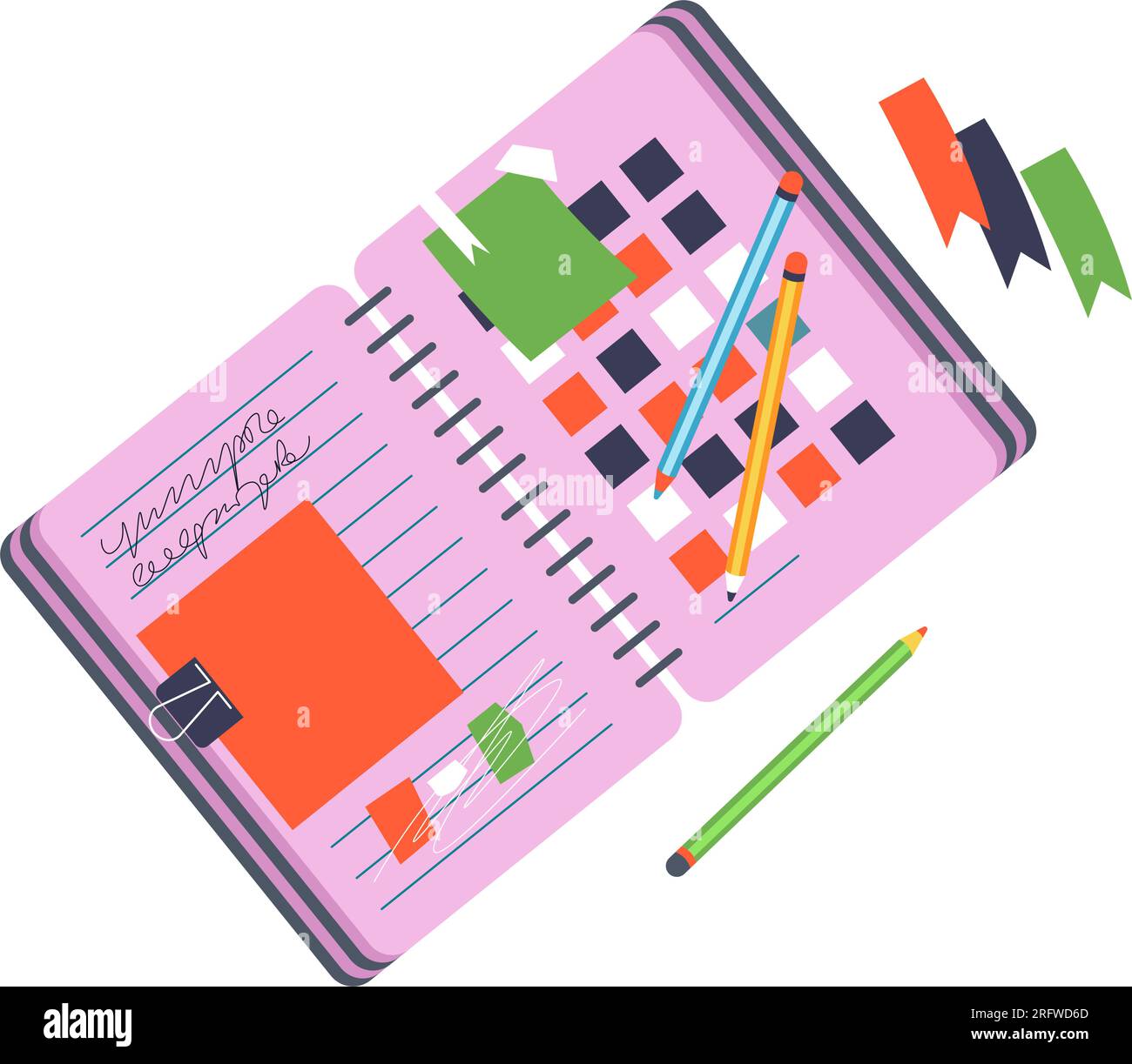 Diary or personal journal with writing vector Stock Vector Image & Art ...