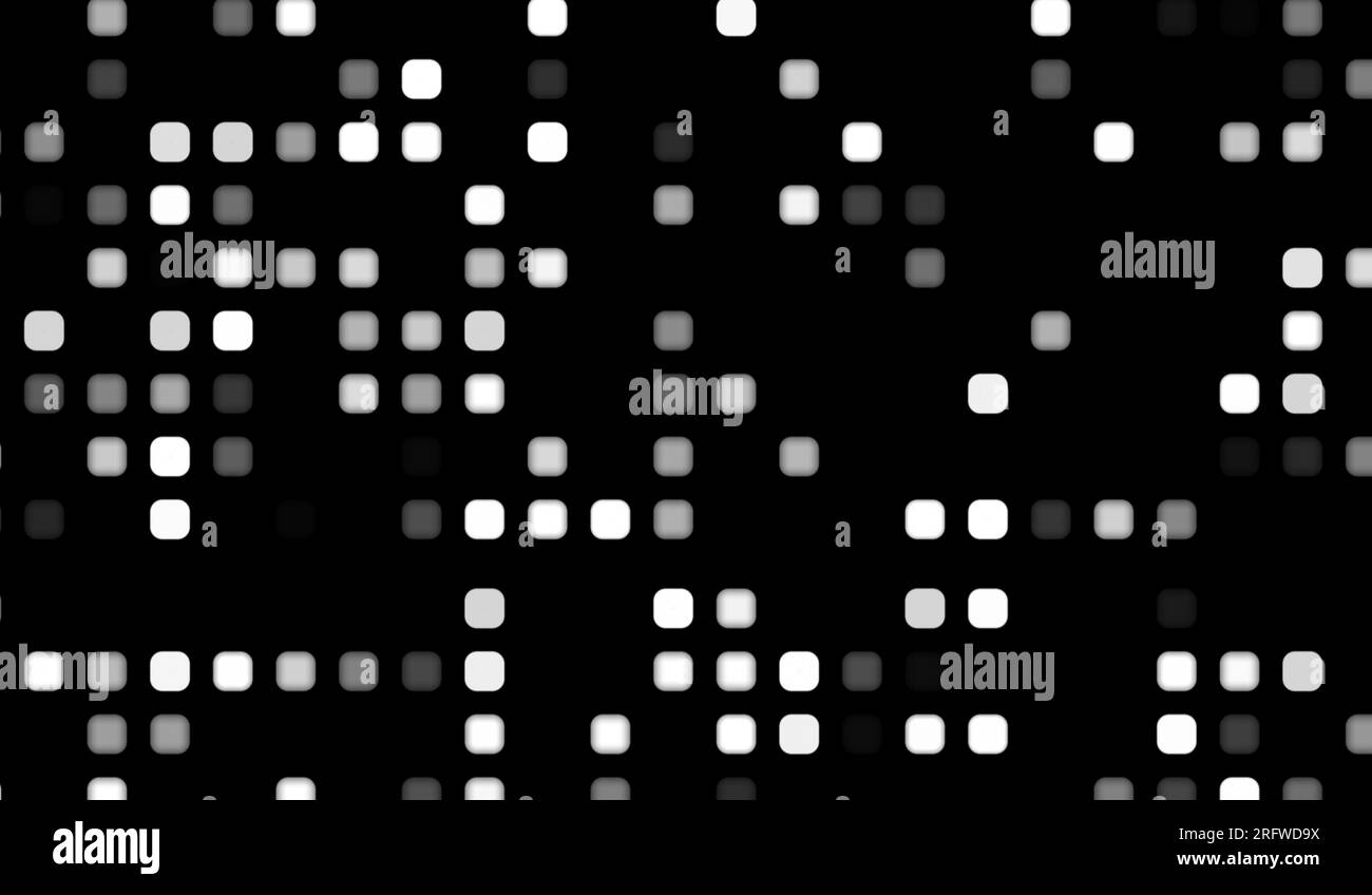 3D abstract digital technology black-white light particles on green ...