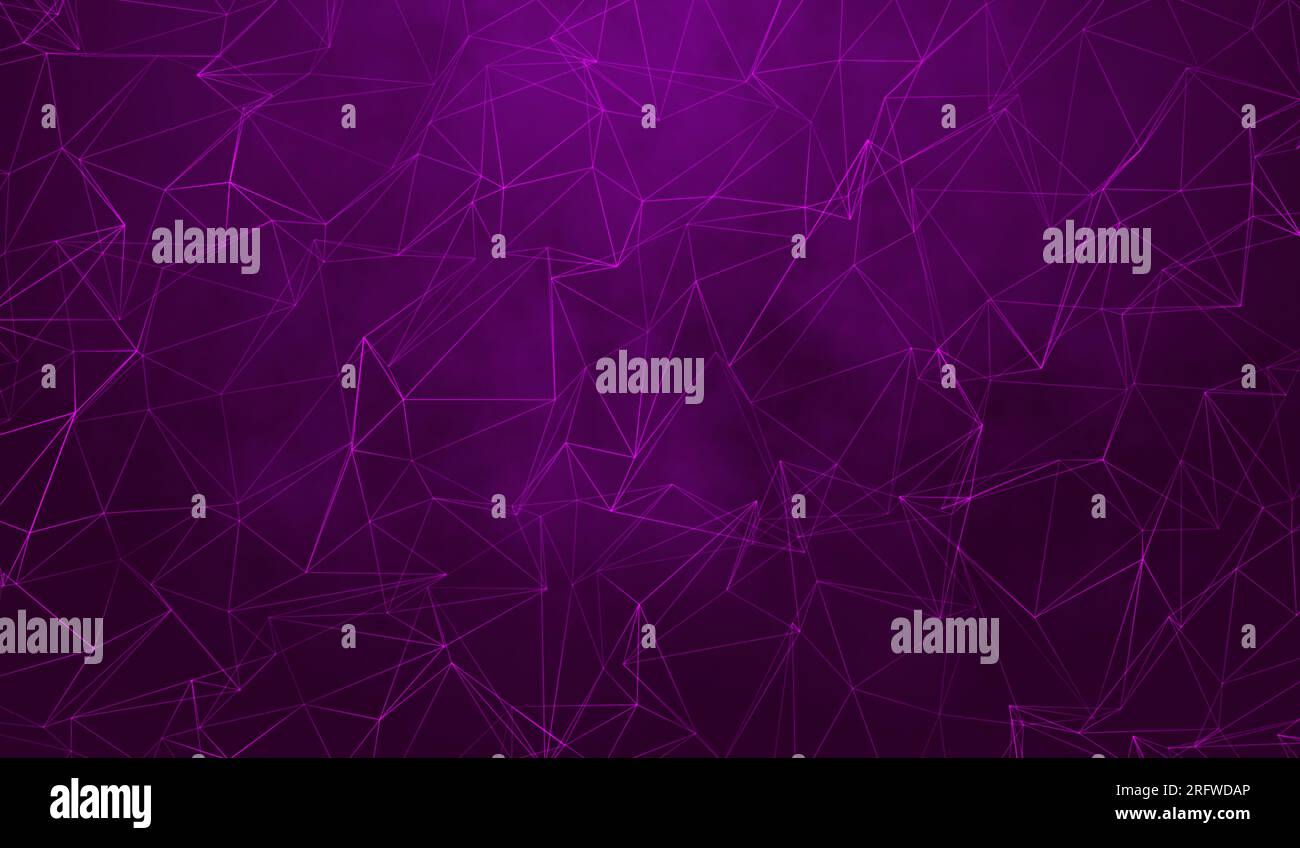 3D abstract digital technology pink particles network on pink ...