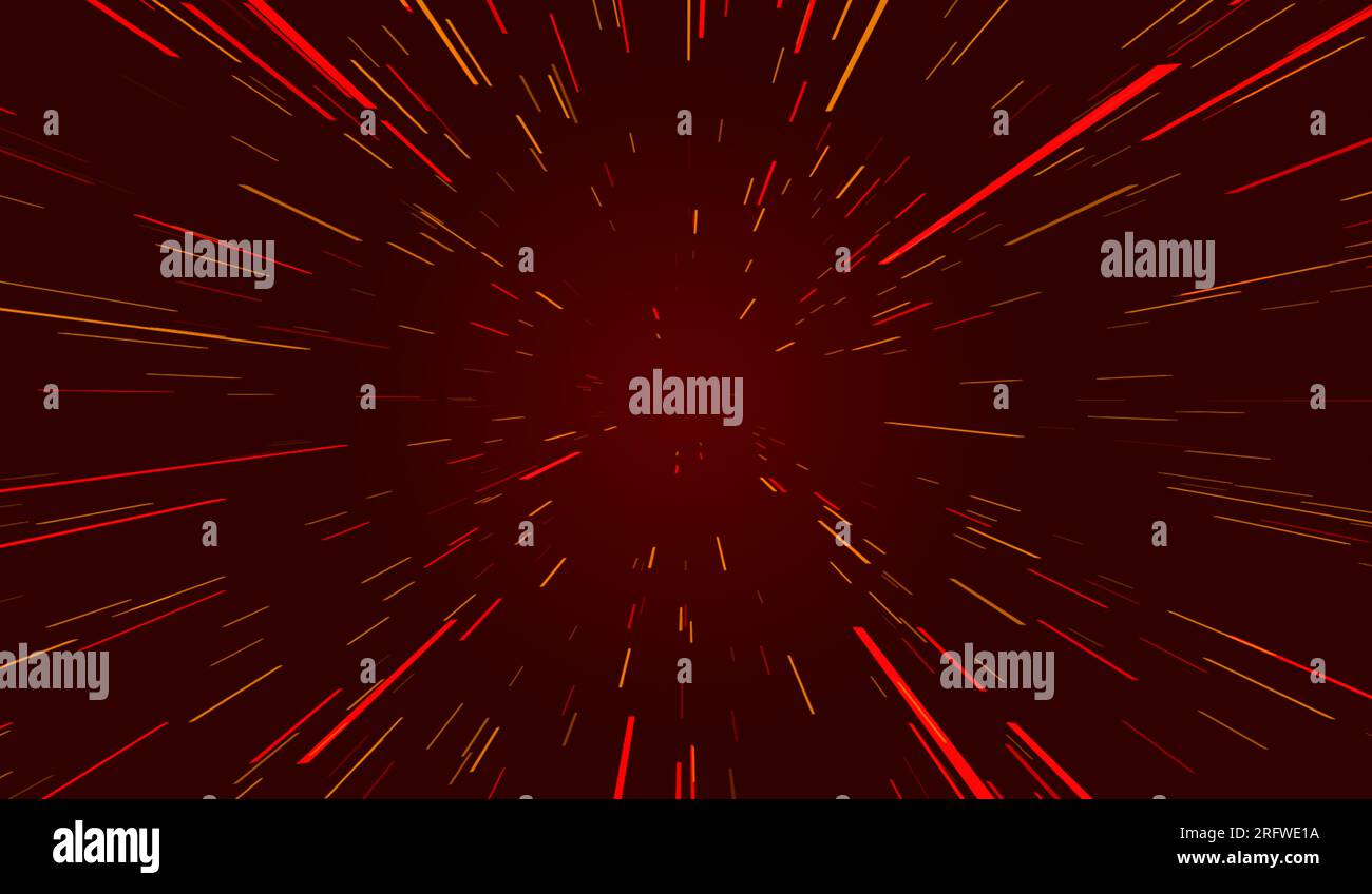 zoom red speed line Anime on red background for comic Stock Photo - Alamy