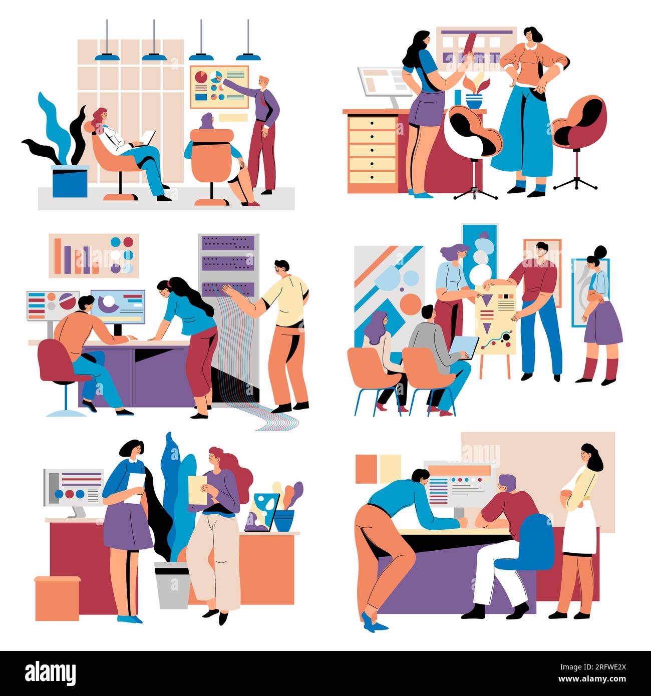 Diverse workers group meeting Stock Vector Images - Alamy