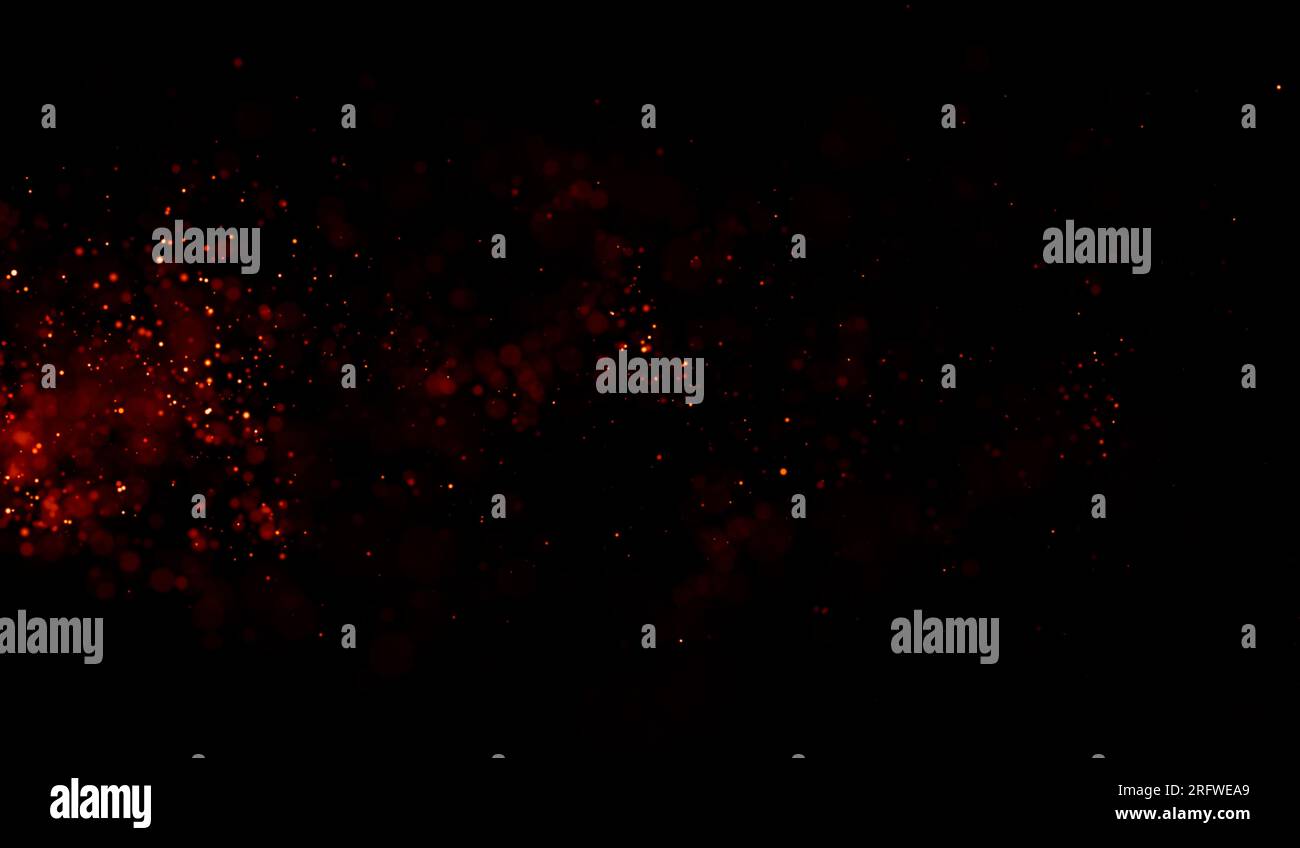 Burning orange sparks rise from fire ,Fire Particles on black ...