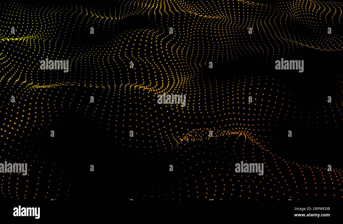 Abstract yellow particles dot wave hi-res stock photography and images ...