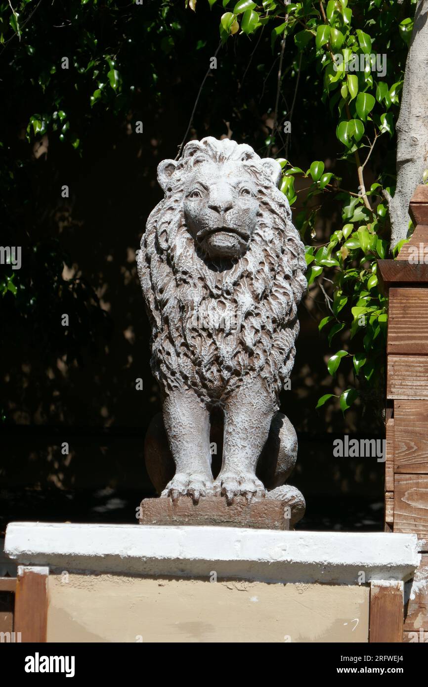 Beverly Hills, California, USA 5th August 2023 Lion Statue at Home on ...