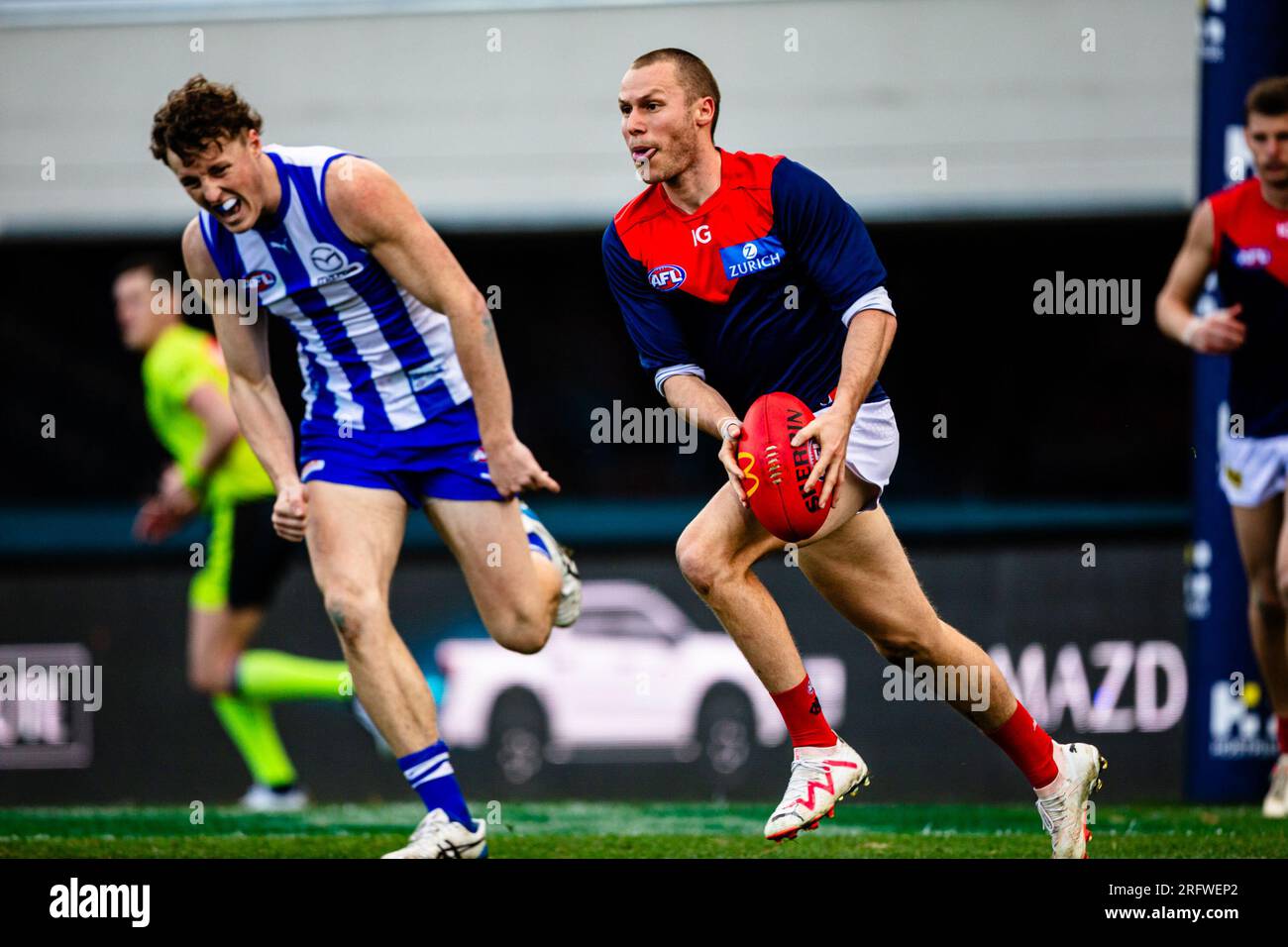 Hobart, Australia. 06th Aug, 2023. Ed Langdon of Melbourne Demons ...