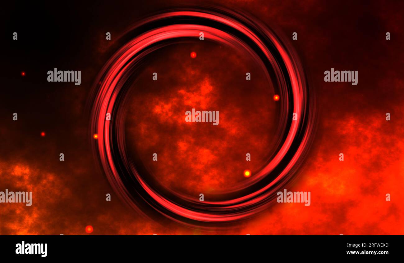 3D abstract digital technology red light sphere on red background Stock ...