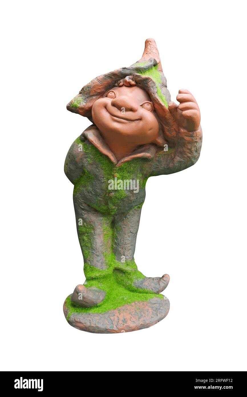 Funny garden dwarf on white background Stock Photo - Alamy
