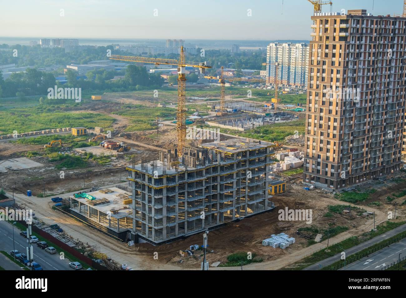 Construction of modern high-rise residential buildings Stock Photo - Alamy