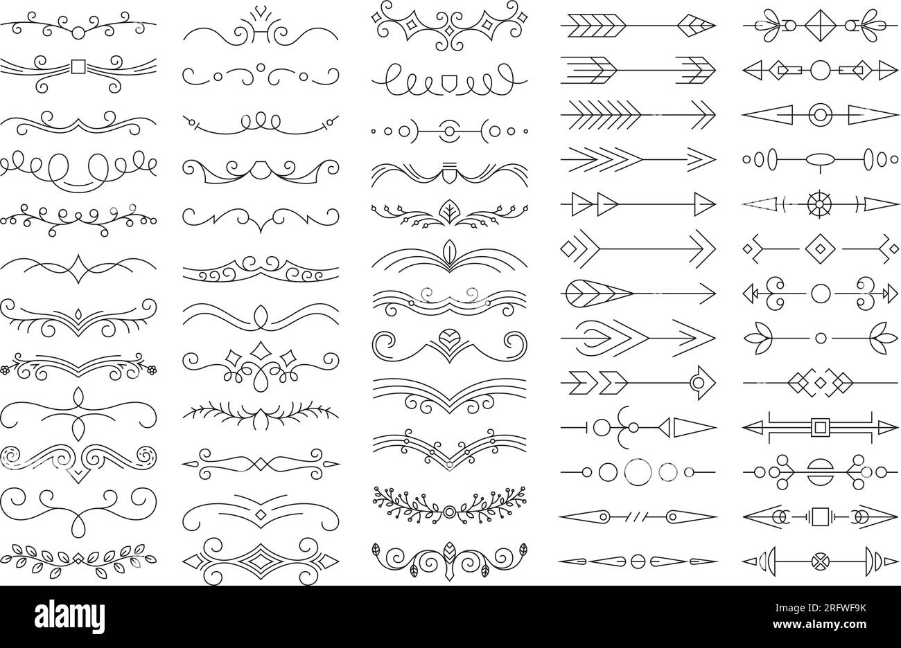 Set of vector filigree flourishes for design Stock Vector Image & Art ...