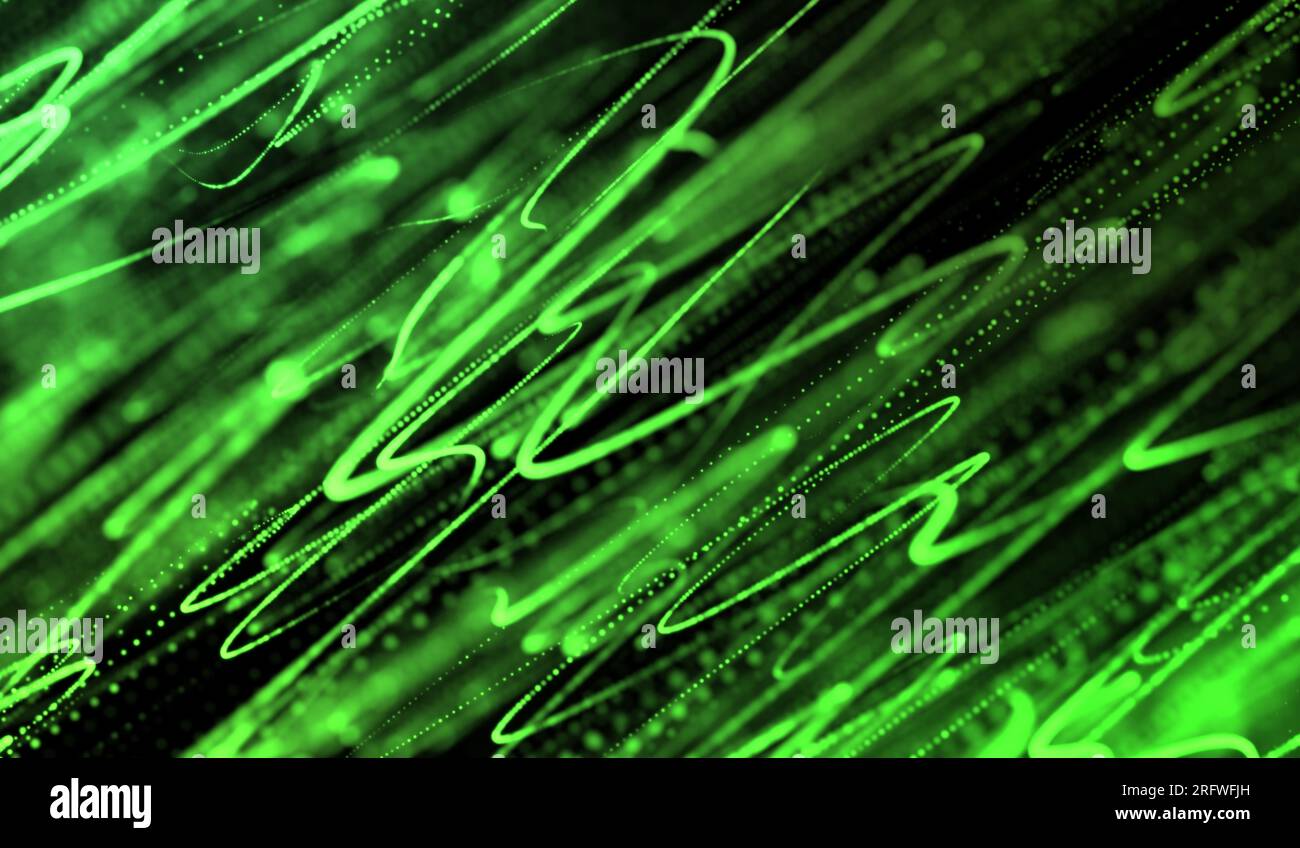 Flying green particles on black hi-res stock photography and images - Alamy