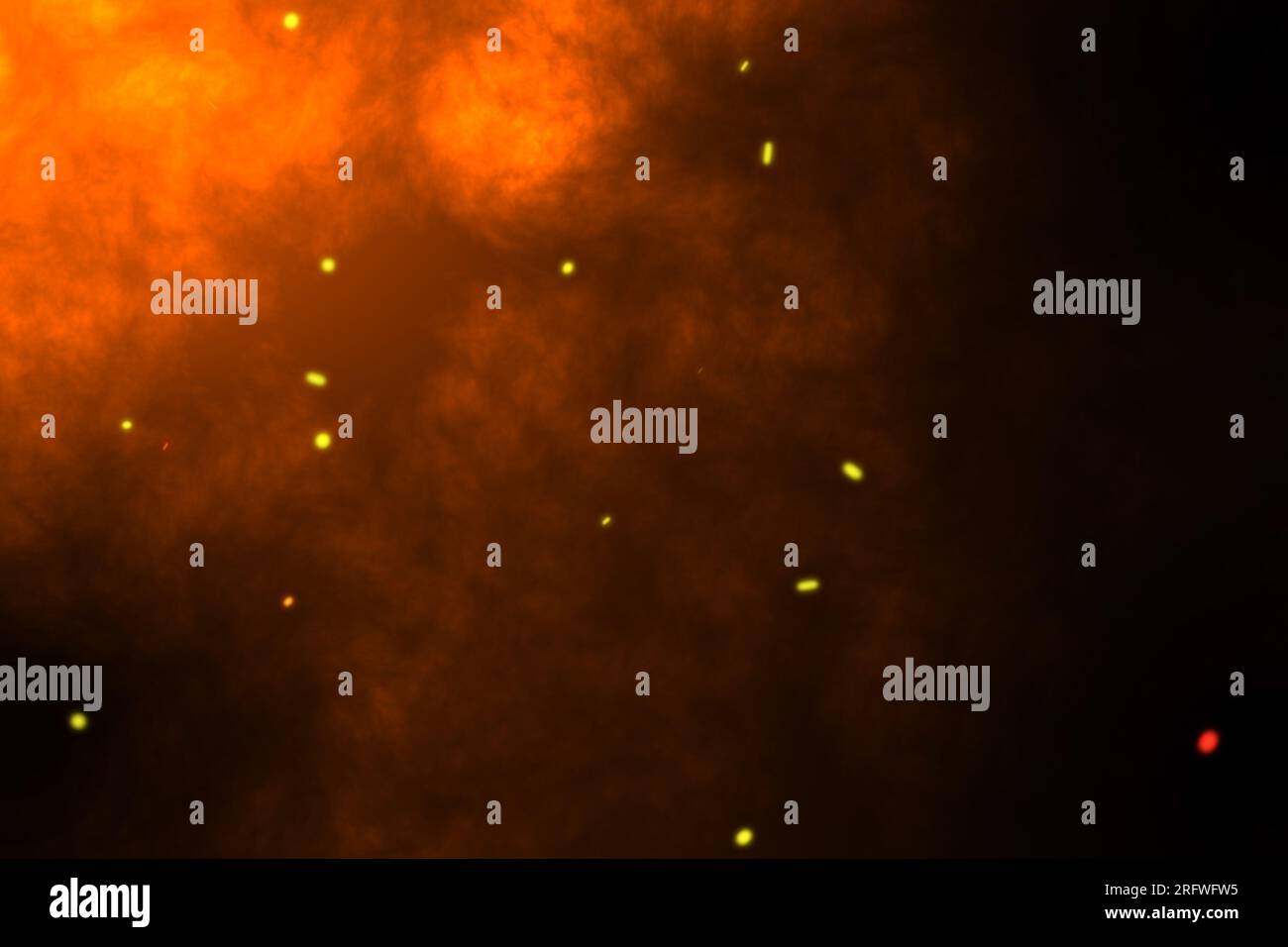 Burning orange sparks rise from fire ,Fire Particles on red background ...
