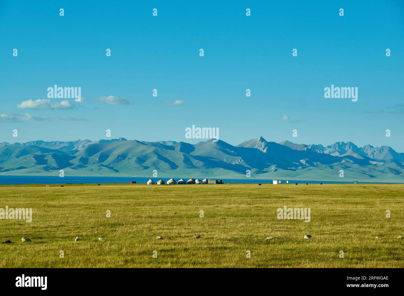 son kul mountain lake in kyrgyzstan is located at an altitude of over ...