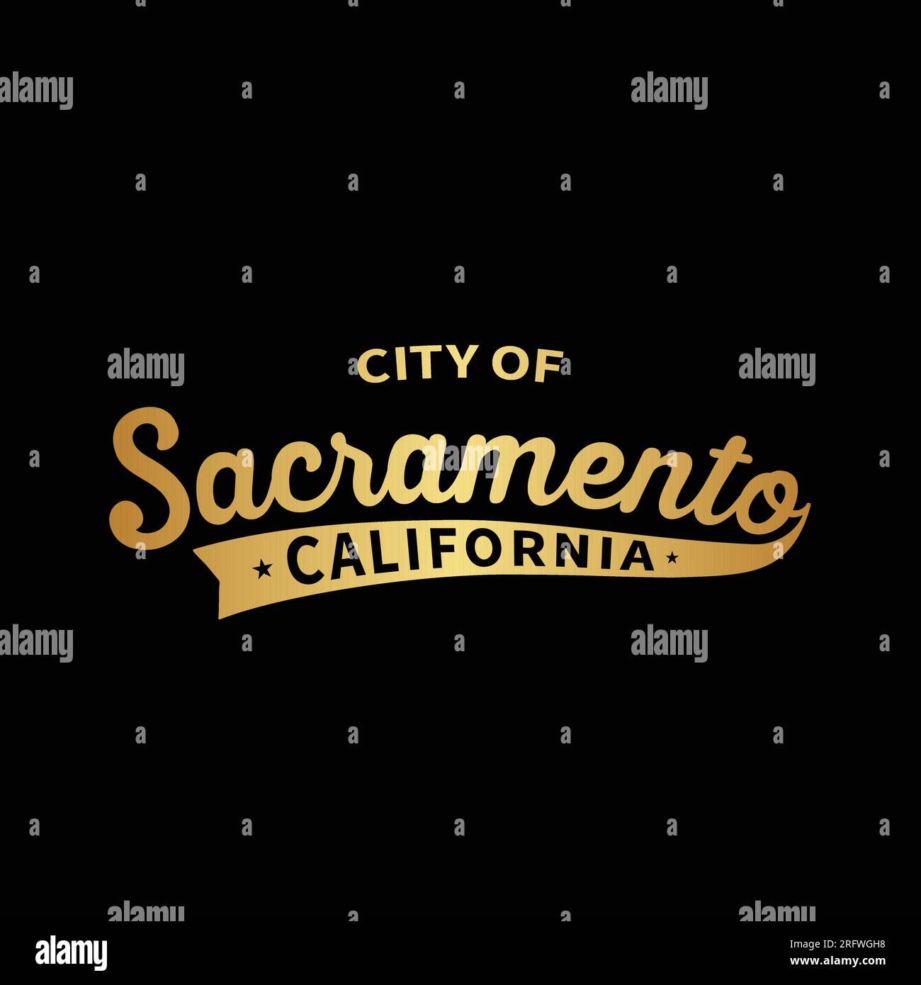 City of Sacramento lettering design. Sacramento, California typography ...