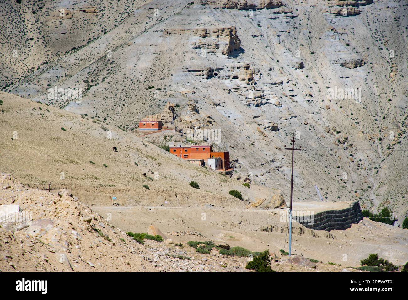 A gompa gumba monastery in Ghiling Village of Upper Mustang in the ...
