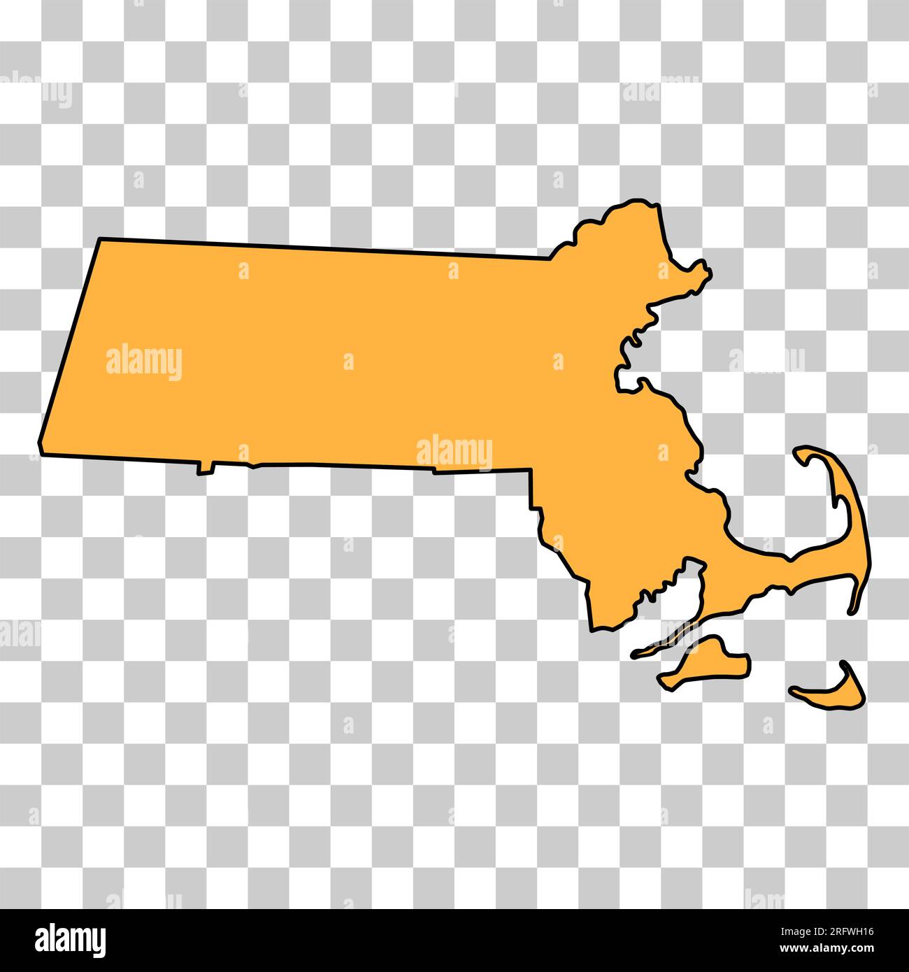 Massachusetts map shape, united states of america. Flat concept icon ...