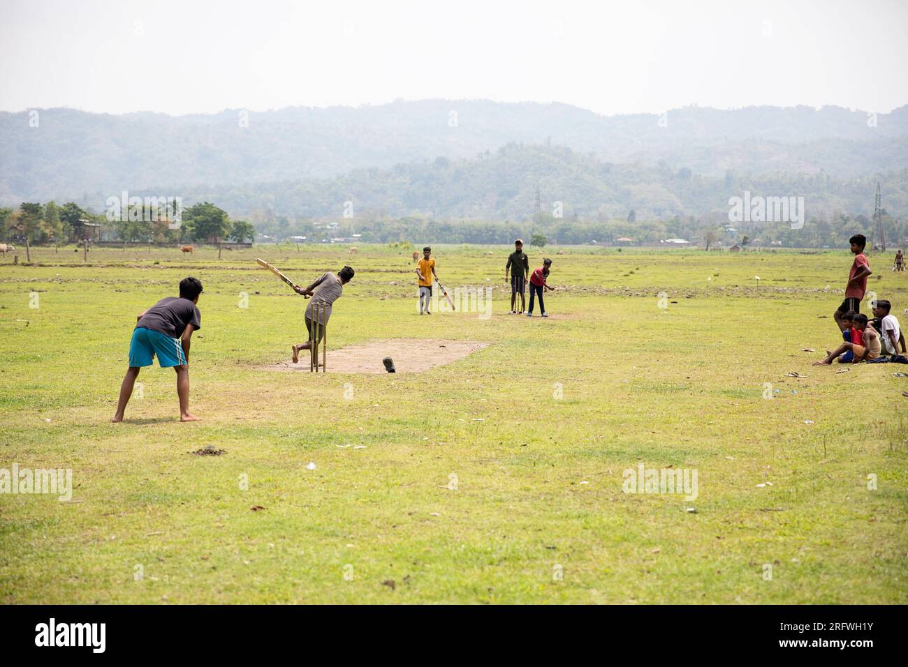 Kids playing cricket hi-res stock photography and images - Alamy