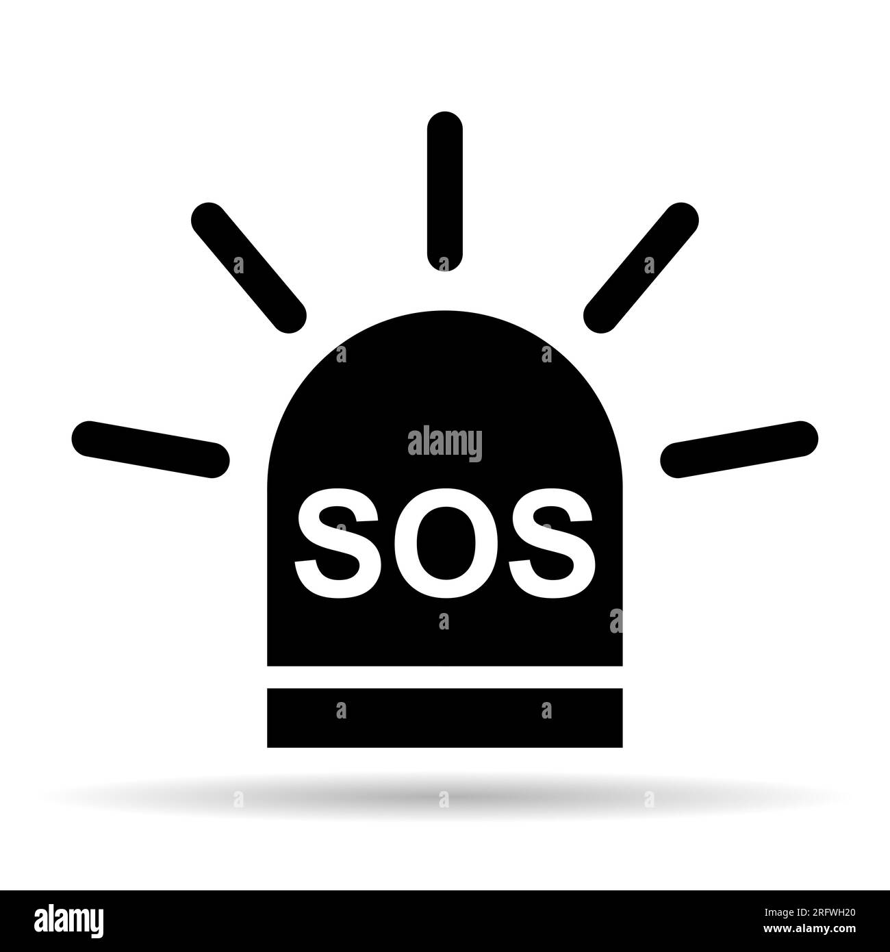 SOS help shadow icon, safety support alert design, save vector ...