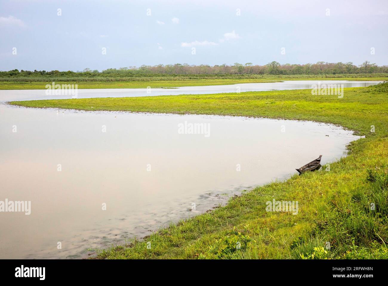 Beautiful landscape of Kaziranga national park in Assam in India ...