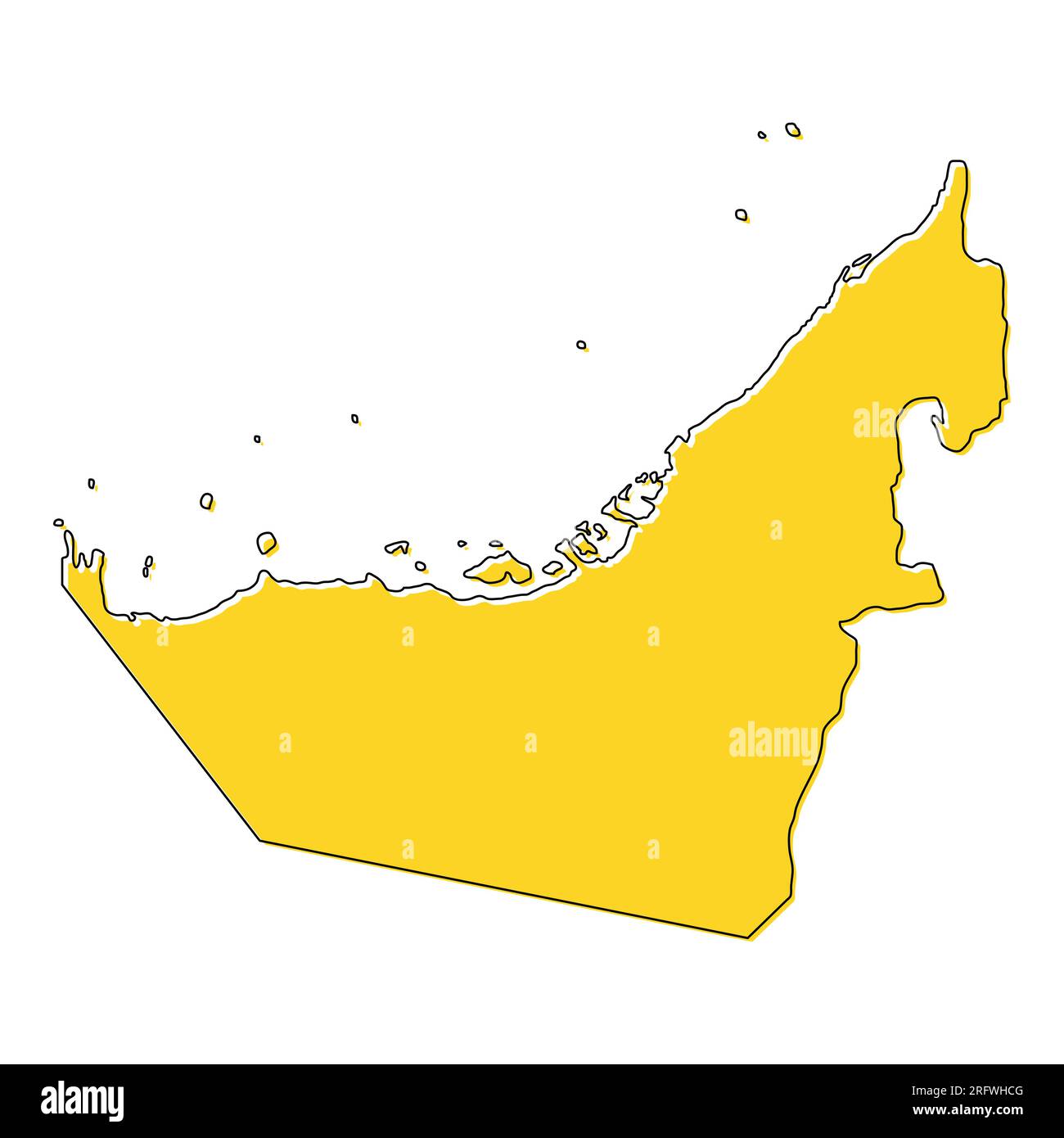 United arab emirates map icon, geography blank concept, isolated ...